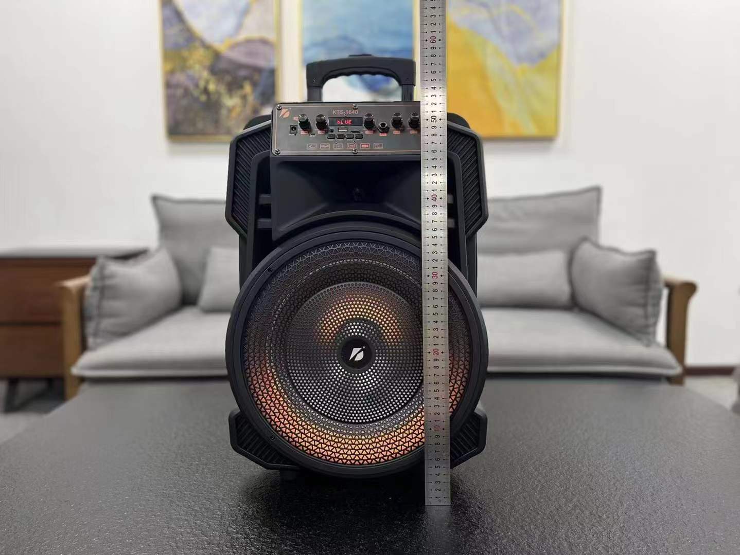 ลำโพงบลูทูธรุ่น KTS-1666/kts1640 ดอกใหญ่15นิ้ว ตัวใหญ่ มีคันชักและล้อ ...