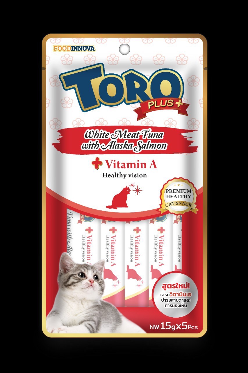 Toro Toro Plus ขนมแมวเลีย คละรสชาติ ปลาทูน่าเนื้อขาว สำหรับแมว 2 เดือน ...