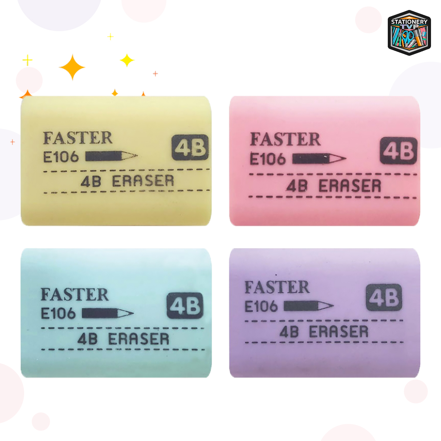 ยางลบ 4B Faster ลบดินสอสะอาด 4B Eraser รุ่น E106 เนื้อนุ่ม ยืดหยุ่น ...