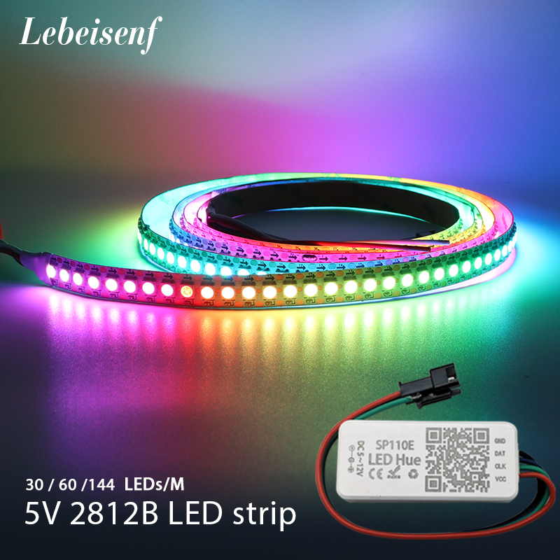 RGB WS2812B WS2812 Led Strip Light SP110E บลูทูธ Led USB DC Connector ...