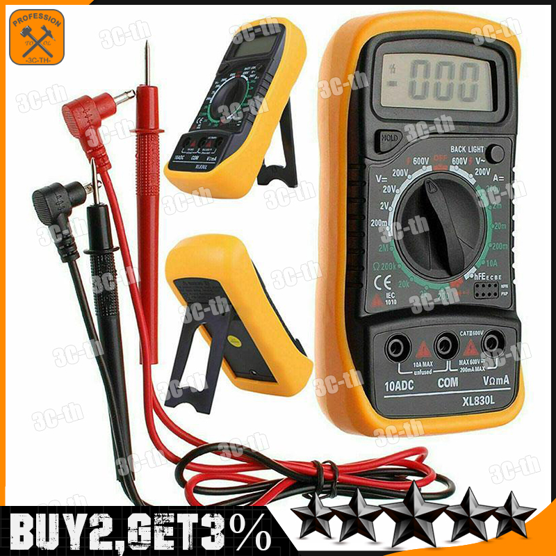 Multimeter XL830L（เเบตตรี่อยู่ในตัว）เครื่องวัดแรงดันไฟ วัดกระแสไฟ วัด ...