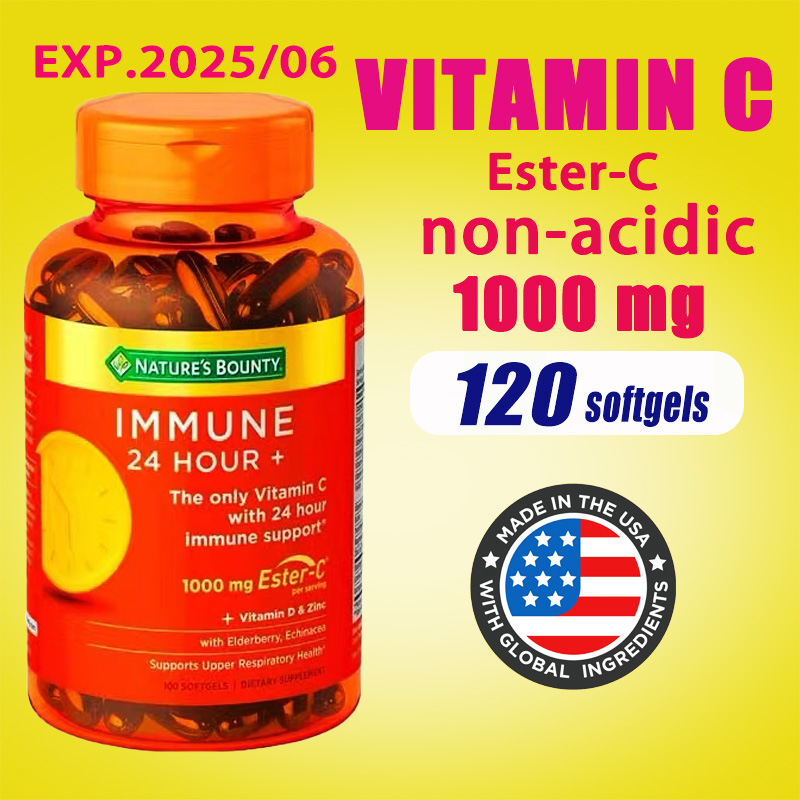 Natures Bounty Ester-C Vitamin C 1000mg immune 24 hour 120 softgels ...