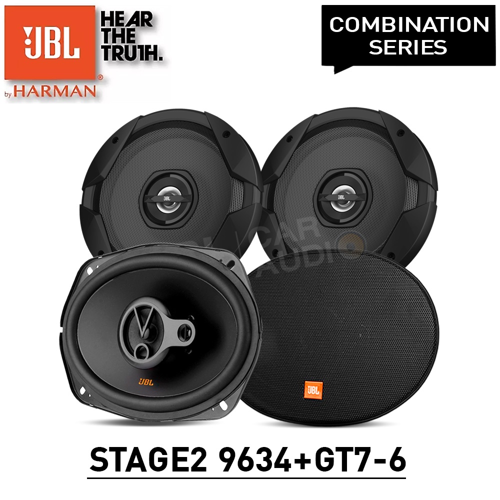 [ชุดอัปเกรด] JBL ลำโพงรถยนต์ ลำโพงแกนร่วม ขนาด6.5นิ้ว JBL GT7-6 + ลำโพง6x9 JBL STAGE2 9634 JBL ...