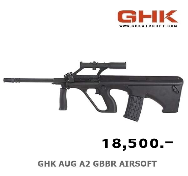 บีบีแอร์ซอฟต์ระบบกรีนแก๊ส GHK AUGA2 GBBR BK เป็นของเล่นเท่านั้น ...