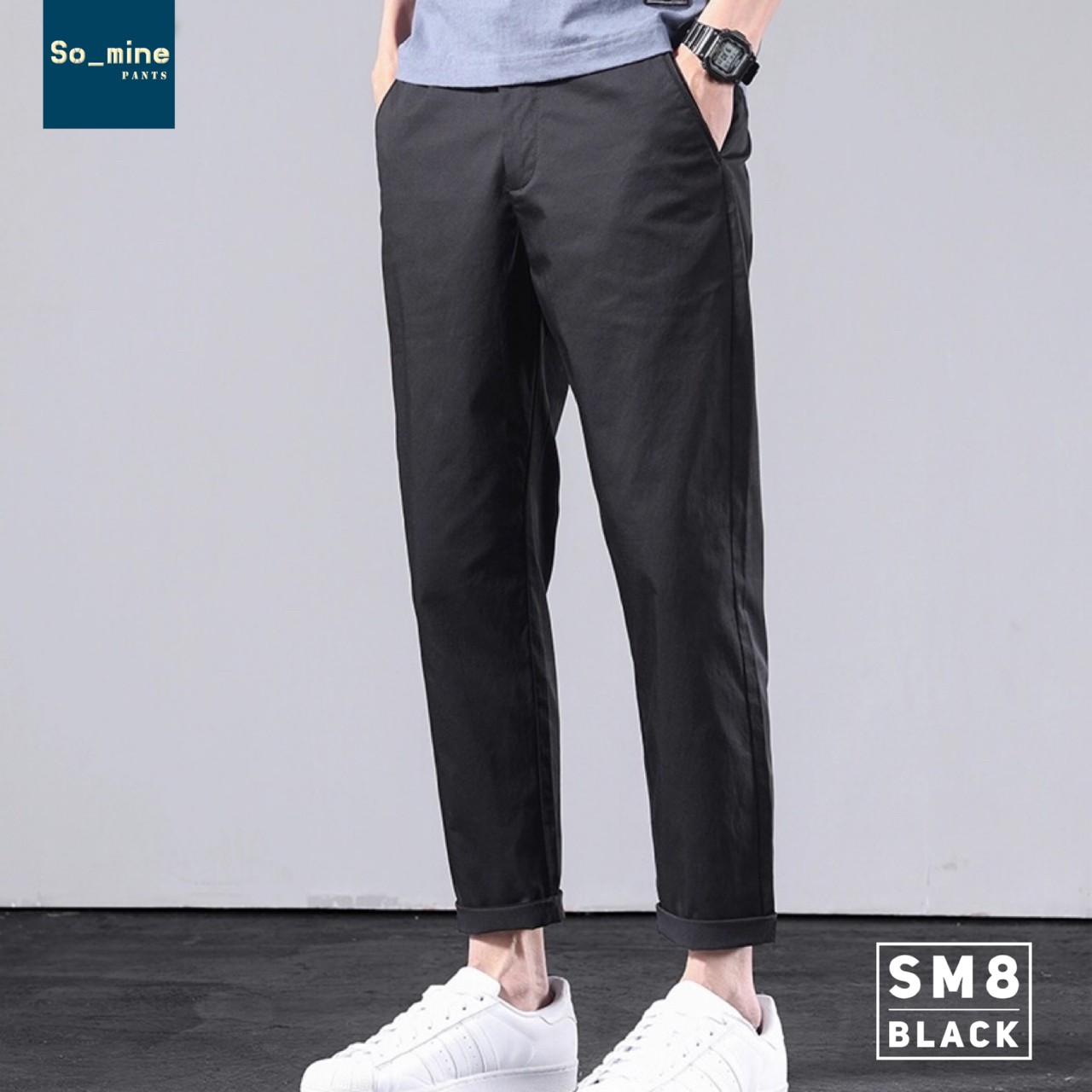 so_mine-กางเกงผู้ชาย ผ้าคอตตอนสเปนเด็กซ์ผ้ายืด กางเกงลำลแง กางเกงทำงาน ...