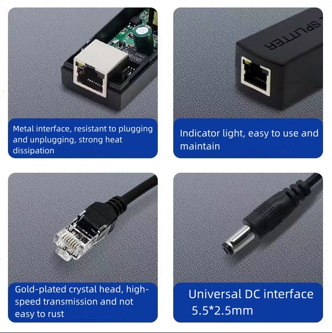 แบบ Active รุ่น PoE Spliter KSY-POE-B1210 LAN 10100Mbps 48V To 12V1A2A ...