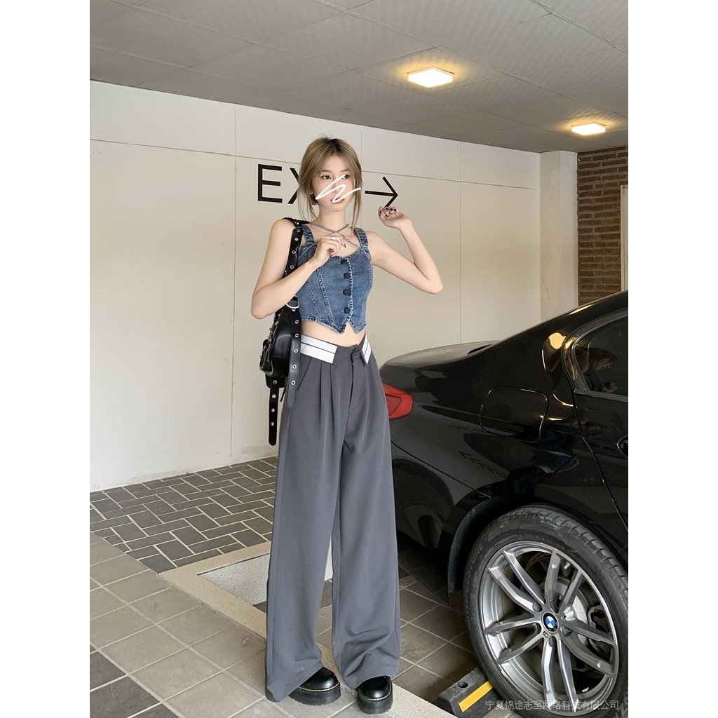 DH100-1.68 NINI [new season] summer contrast color high waist slimming ...