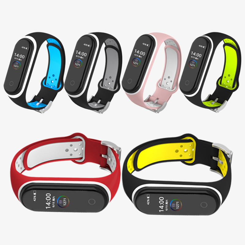 Double Color Round Holes Watch Band with Buckle Wrist Strap Replacement ...