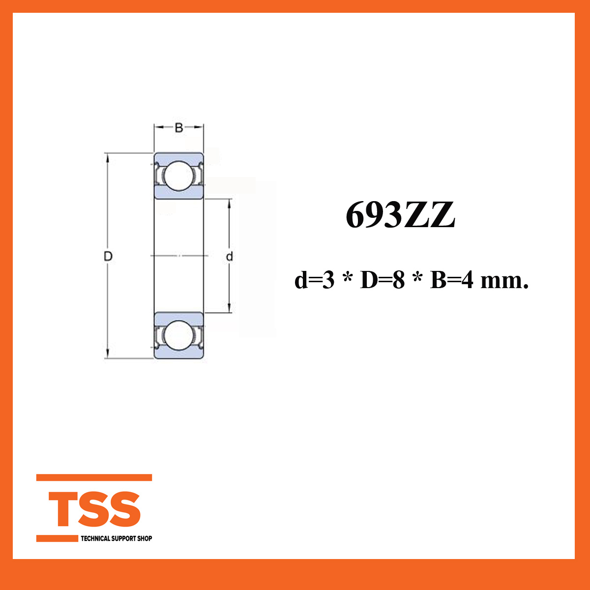 693ZZ ตลับลูกปืนเม็ดกลมร่องลึก ฝาเหล็ก 2 ข้าง 693 ZZ ( MINIATURE BALL ...