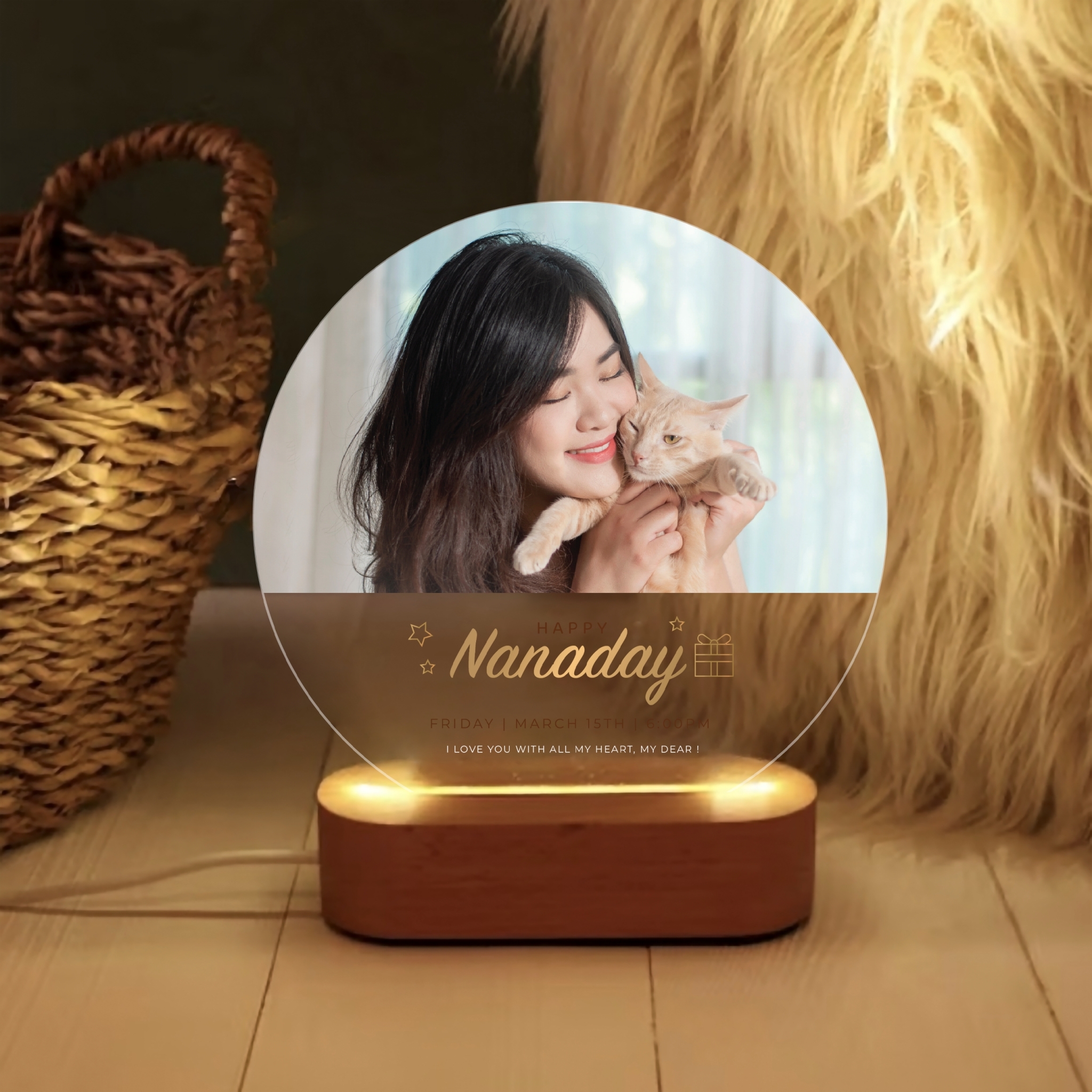 Happylife blossom 2024 Custom Acrylic Music Night Light Plaque ...