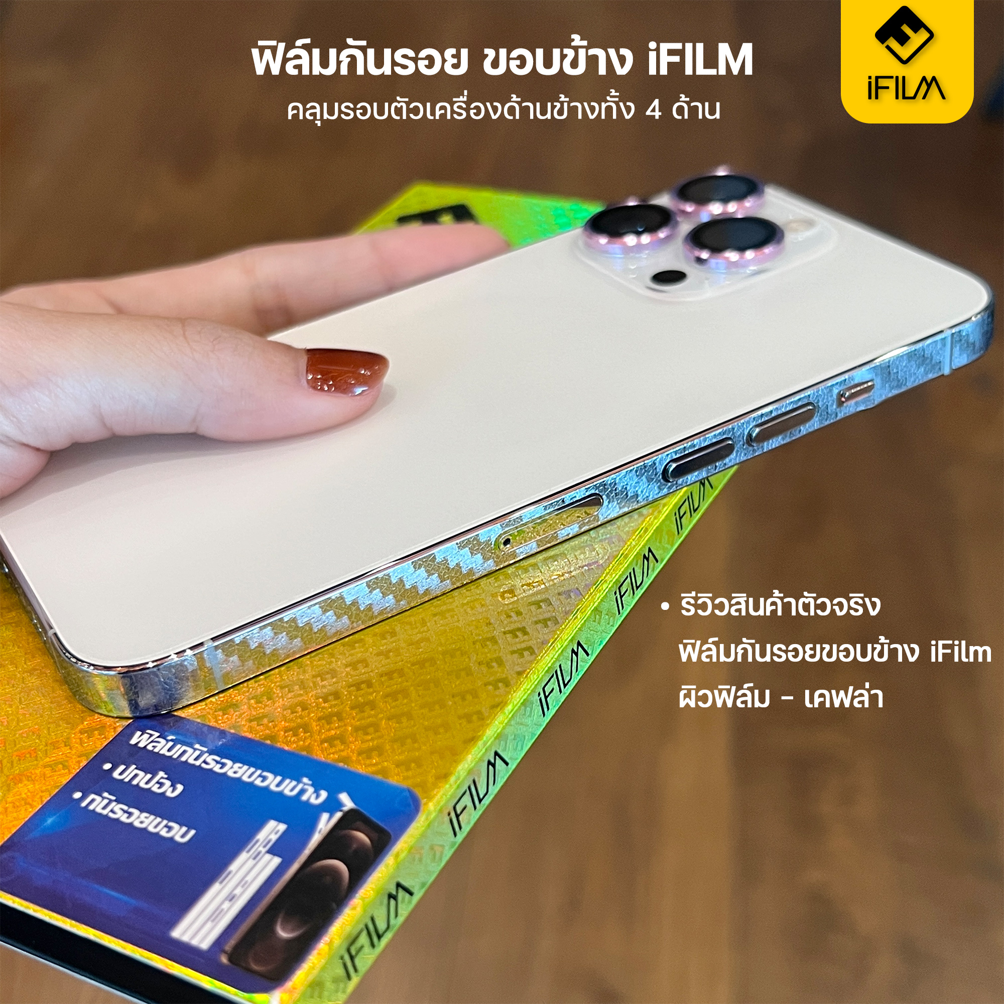 Official iFilm ฟิล์มขอบข้าง For iPhone 14ProMax 14 13ProMax 13 12 ฟิล์ม ...