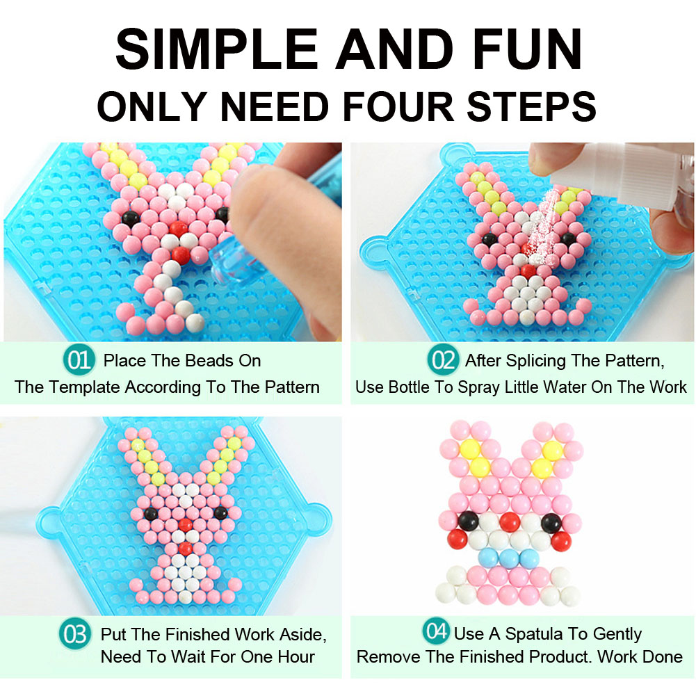 3000PCS Creative Multicolor Magic DIY ปริศนาลูกปัดของเล่นสเปรย์น้ำ ...