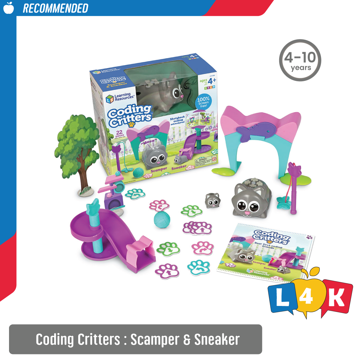 [4 ขวบ+] Coding Critters™ Scamper & Sneaker หุ่นยนต์โค้ดดิ้งเจ้าแมวน้อย ของเล่น **จากแบรนด์ ...