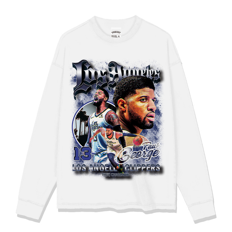 Paul George แขนสั้น T เสื้อปัตตาเลี่ยน vintage บาสเก็ตบอลสตาร์พิมพ์ลาย ...
