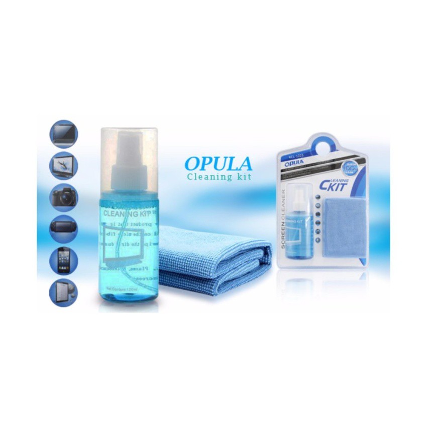 OPULA น้ำยาทำความสะอาด พร้อมผ้าชามัวร์ แปรงปัดฝุ่น Cleaning Kit for LCD ...