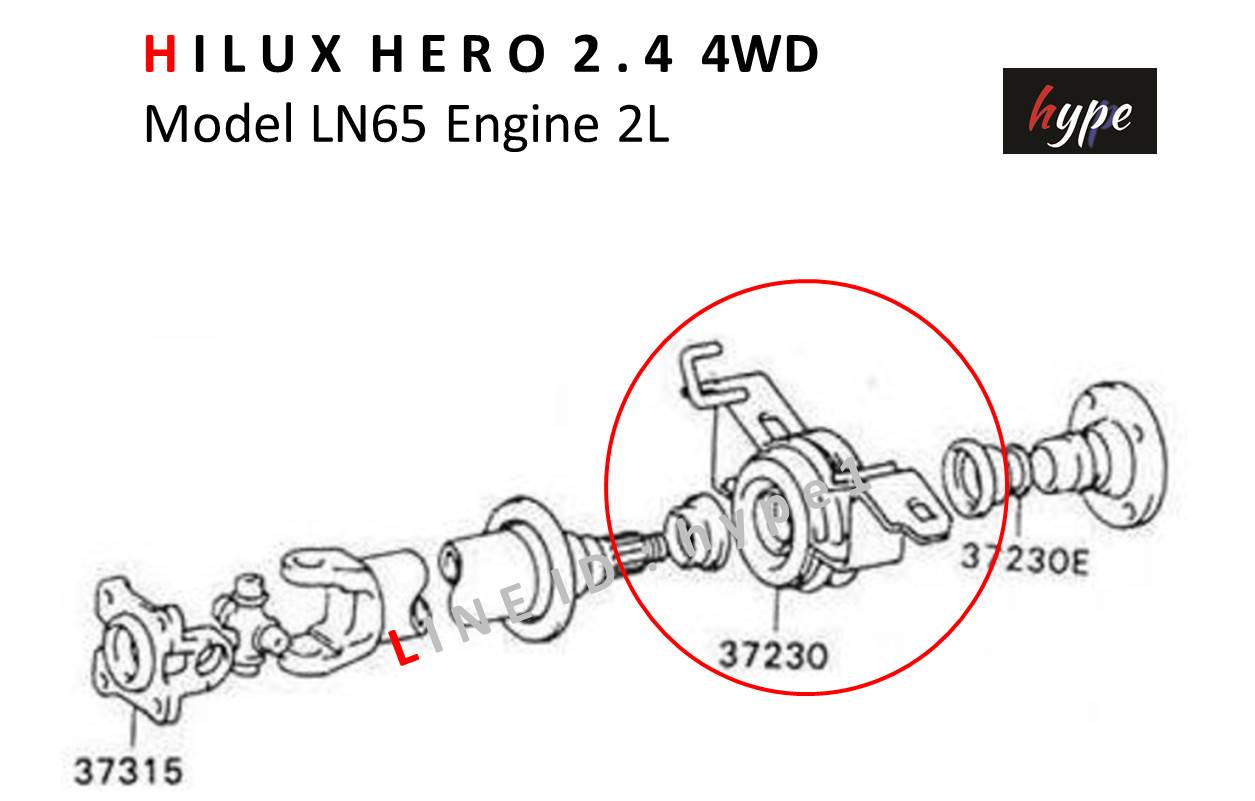 ยอยเพลากลาง ยางเพลากลาง พร้อมลูกปืน โตโยต้า ไฮลักษ์ ฮีโร่ 4WD HERO 4WD ...