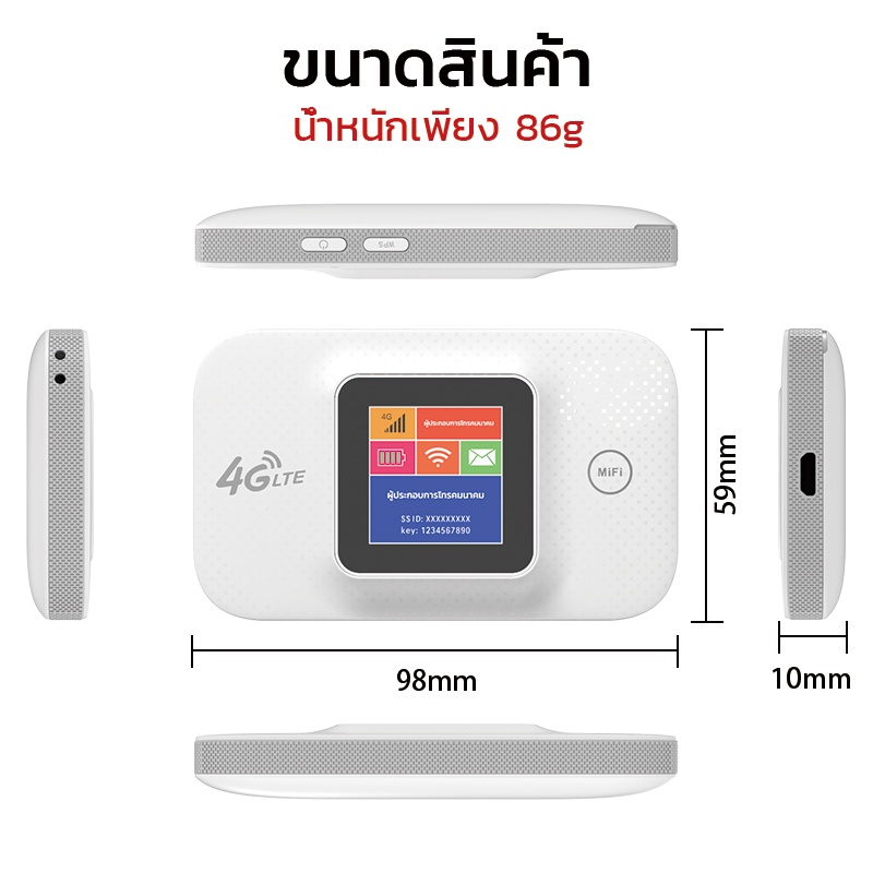 4G Pocket WIFI ใส่ซิม AIS True ไวไฟพกพา wifi พกพา ไวไฟใส่ซิม Poket WIFI ...