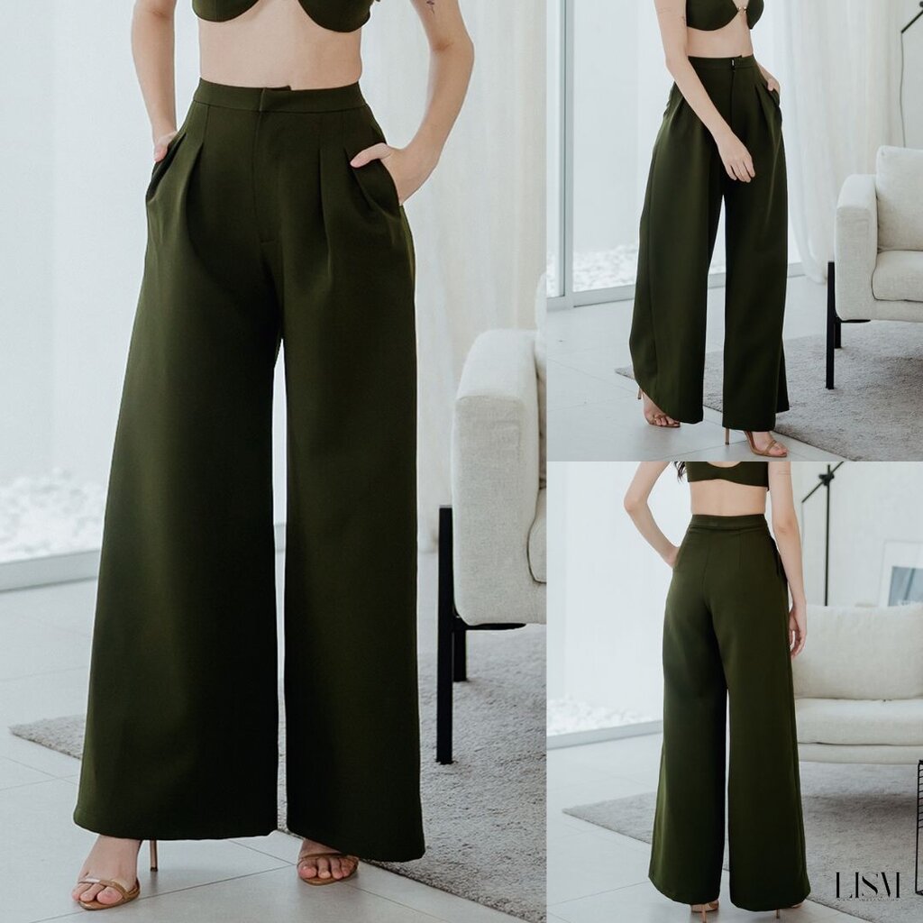 Lism P-017 กางเกงขายาวเอวสูงสุดชิค | Lazada.co.th