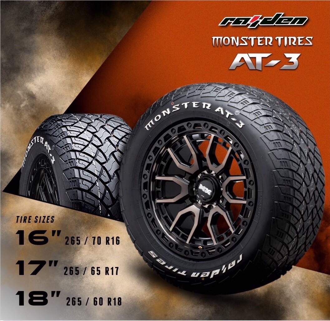 ยางรถยนต์ - ขอบ17 - 265/65R17 ยี่ห้อ MONSTER AT3 - ปี 2022 - ราคาชุด ...