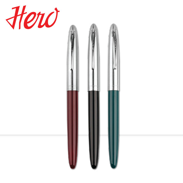 HERO ปากกาหมึกซึม ปลอกเงิน (FOUNTAIN PEN) 1 ด้าม | Lazada.co.th
