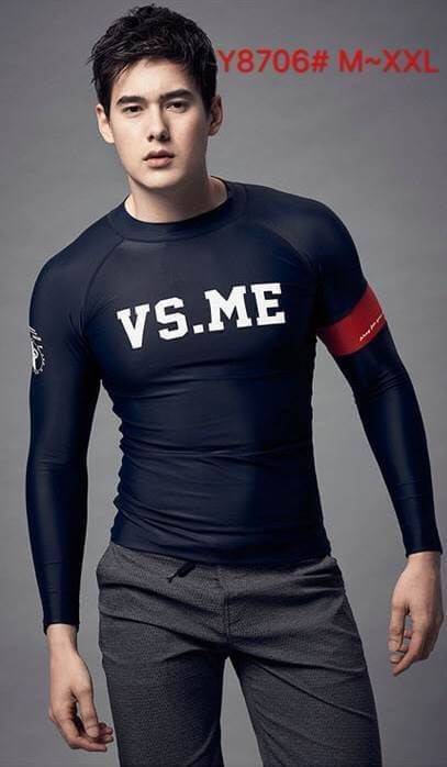 เสื้อว่ายน้ำชาย เสื้อว่ายน้ำแขนยาว ถูกและดี ผ้ากันยูวี ใส่แล้วอย่างเท่ห์ LXL2XL3X 4XL มีเก็บเงิน ...