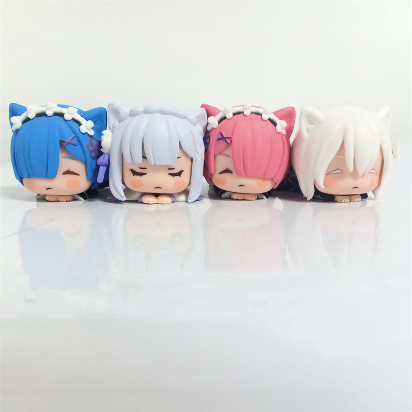 4cm 4pcs RE: ZERO - Starting Life in Another World Sleep Remim Cat ...