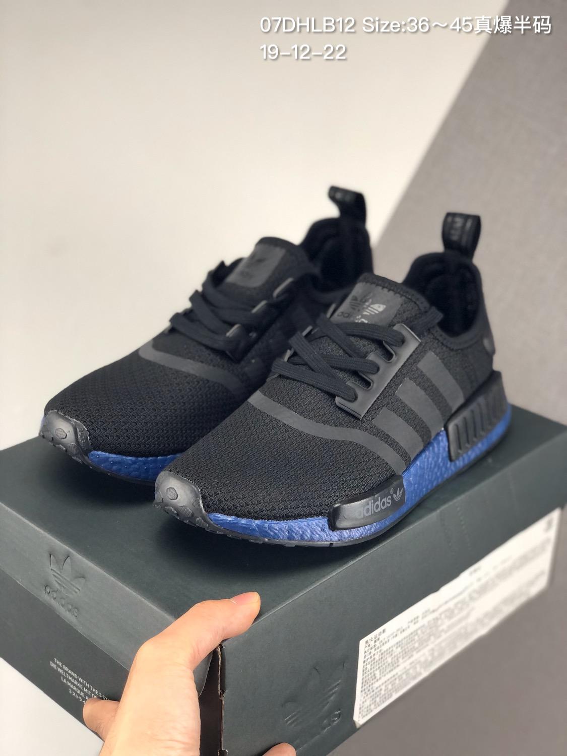Adidas NMD R1 Running shoes black and blue Fitness shoes Spot Spring ...