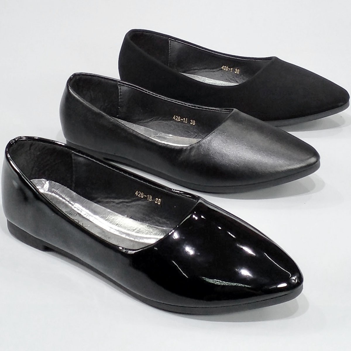 426/1,1A,1B รองเท้าคัชชูส้นแบน หัวแหลม - Finesery - ThaiPick