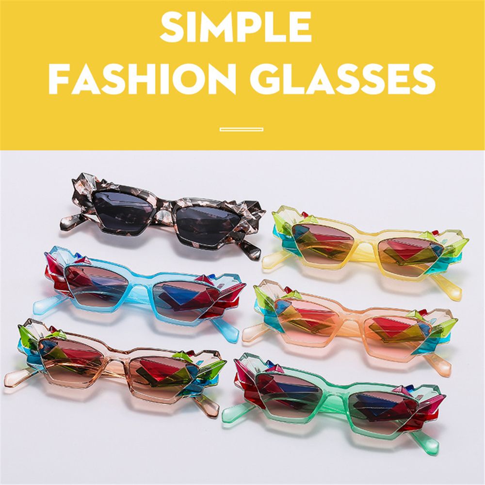 5210A สีสันสดใส ที่ UV400 สีลูกอมสี ไม่ซ้ำใคร แว่นตารูปหลายเหลี่ยม เฉดสีของผู้หญิง แว่นตากันแดด ...