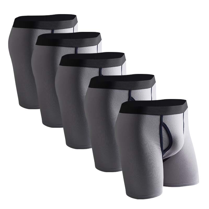 5 PcsLot Long Boxers Men Boxer for Men Cotton Soft Breathable Mens ...