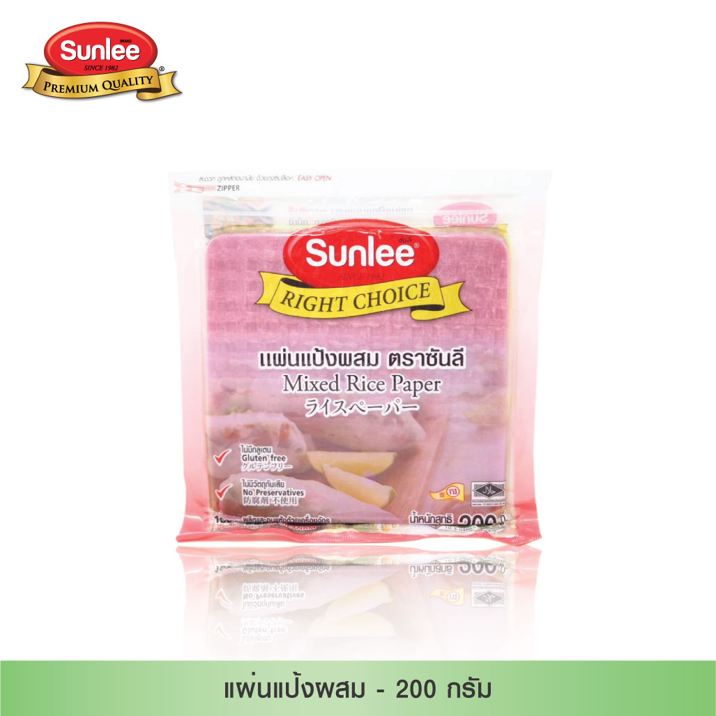 Sunlee แผ่นแป้งผสม (ตราซันลี) 200 กรัม Mixed Rice Paper (Square ...