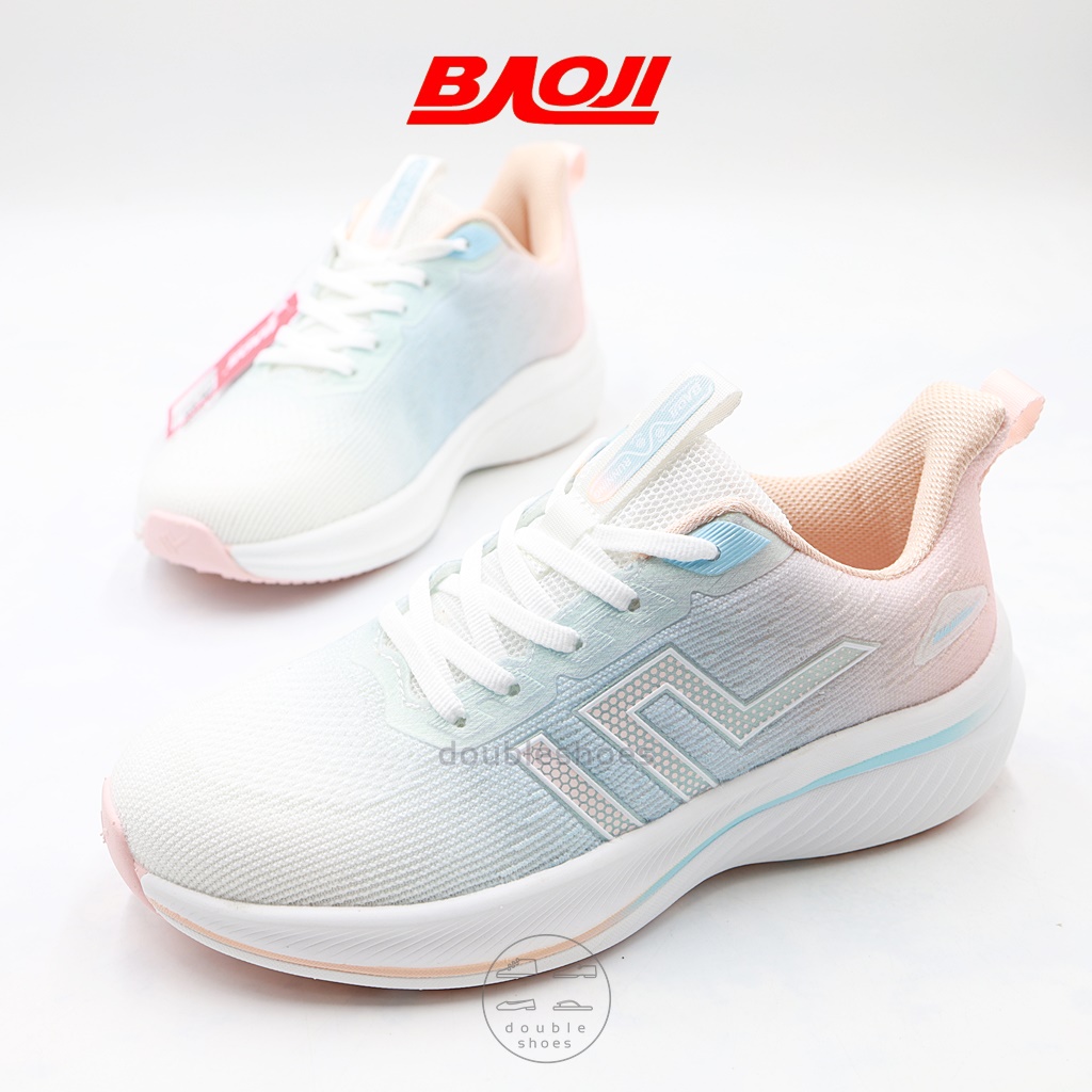 Baoji รองเท้าผ้าใบผู้หญิง รองเท้าวิ่ง พื้นโฟม รุ่น BJW956 สีขาวชมพู ...
