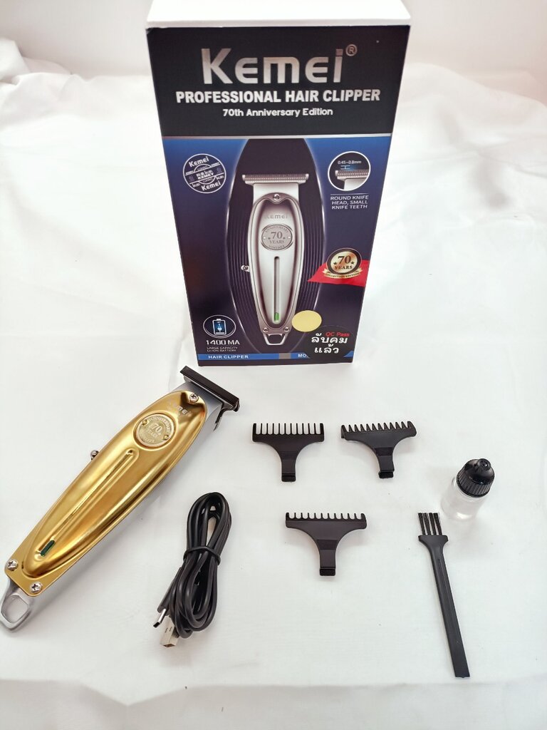 กันขอบ Kemei KM-1949 **ลับคม** 70ปี สีทอง/สีเงิน - NB BarberTools - ThaiPick