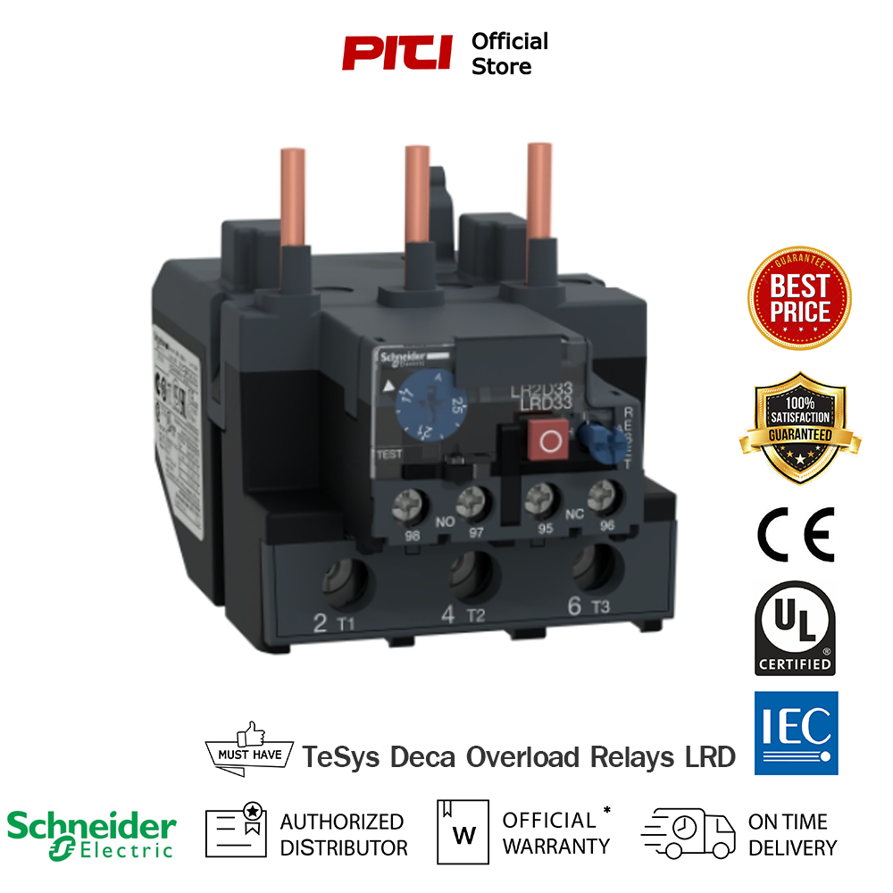 Schneider Overload Relay LRD3355 ช่วงปรับกระแส 30-40A TeSys Deca 1NO ...