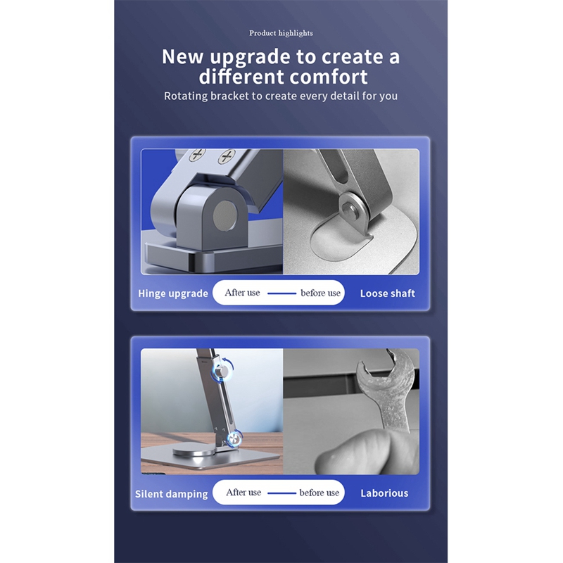 Foldable Laptop Stand All-In-One Laptop Stand 360° Rotation Adjustable ...