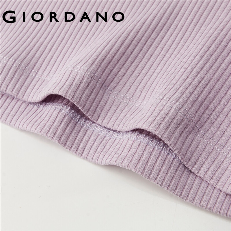 GIORDANO Women Tanks Slim Stretchy Ribbed Texture Casual Tanks Crewneck ...