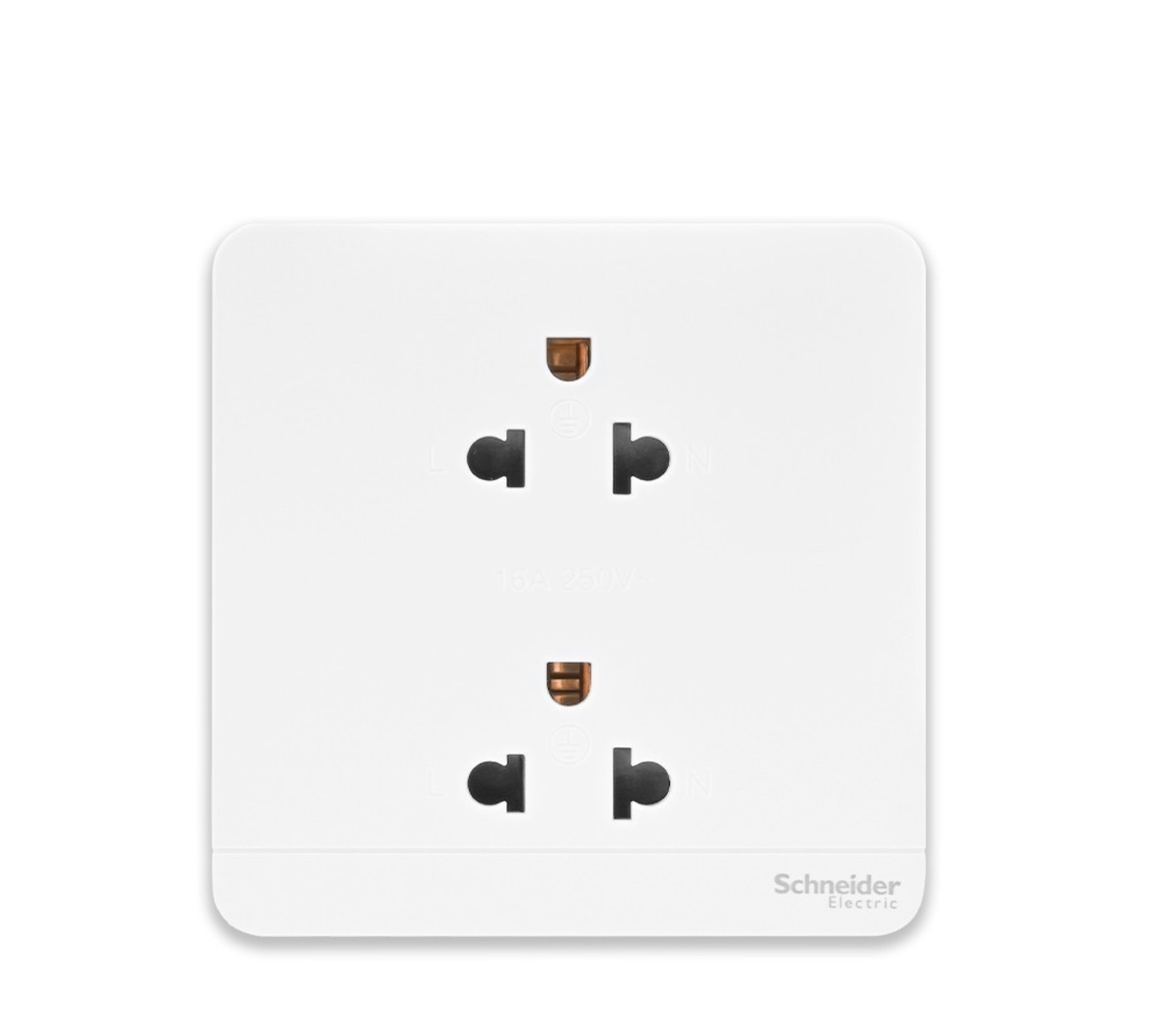 Schneider Avataron E double wall socket with ground socket 16ax 250V ...