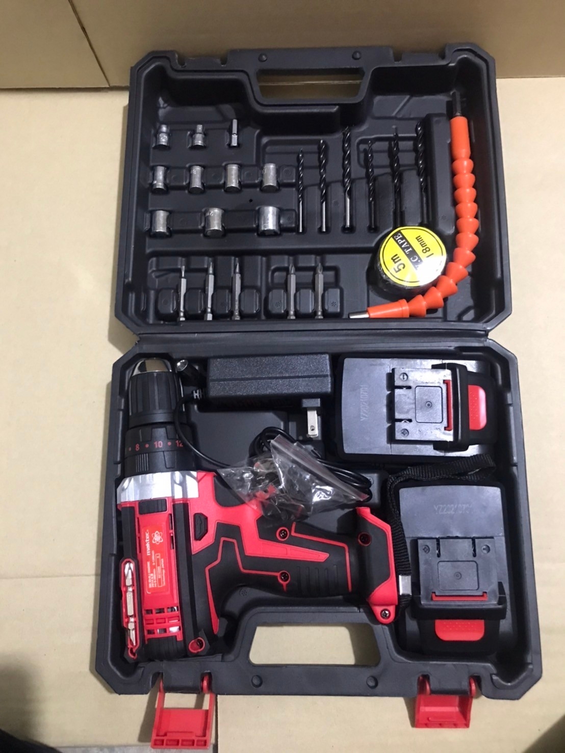 สว่านไร้สาย maktec 95V สว่านกระแทกไร้สาย เจาะปูนได้(งานเทียบ) tool แถมแบตลิเธียม 2ก้อน # สวา่น ...