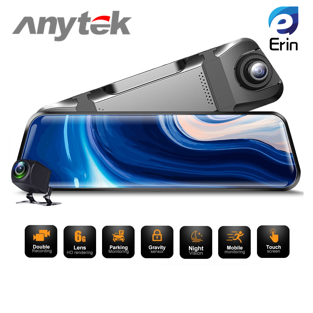 Anytek A46 9.66 นิ้ว IPS Display FHD 1080P Dash Cam พร้อมกล้องมองหลัง ...