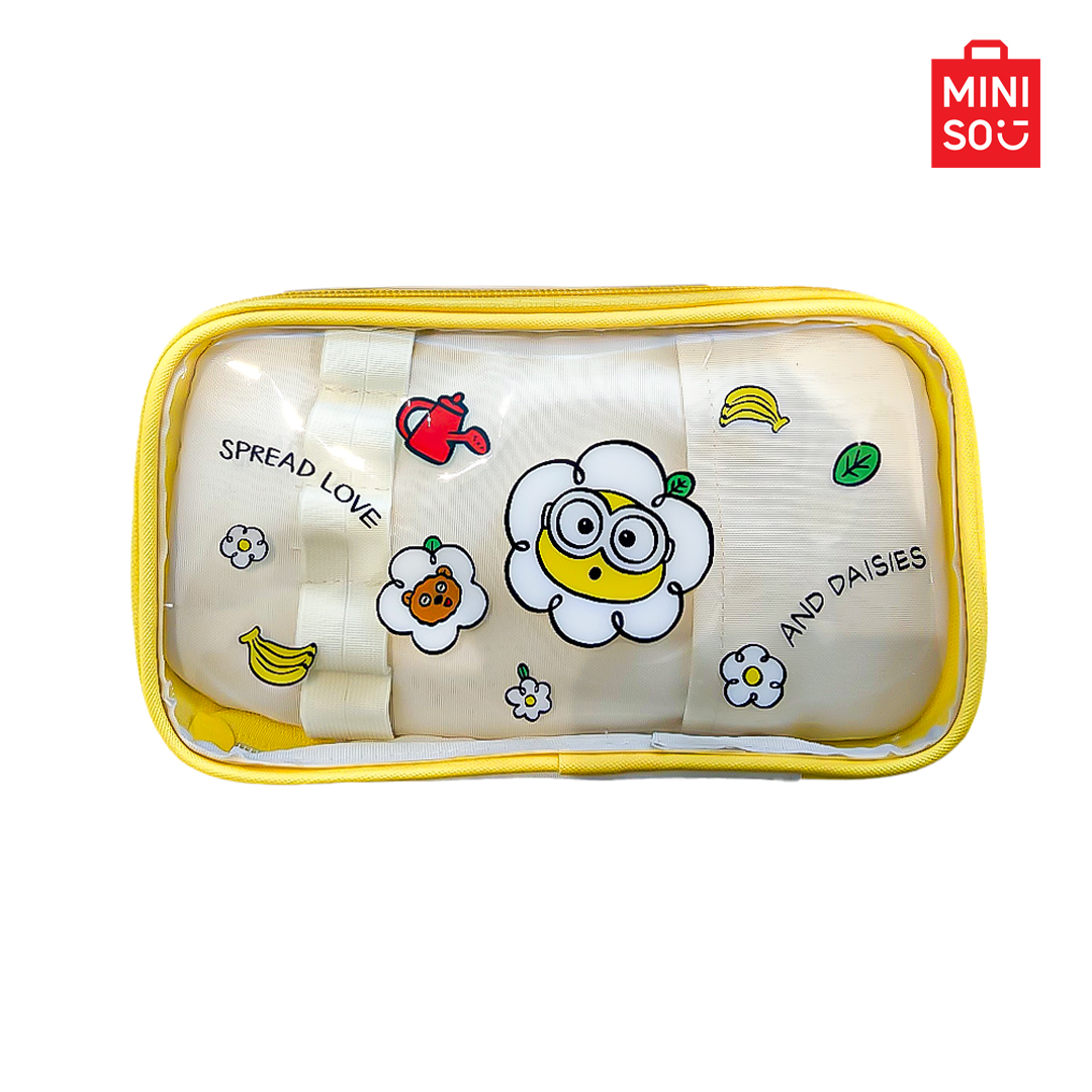 MINISO กระเป๋าเครื่องเขียน 2 ชั้น แบบใส Daisy Minions Collection ...