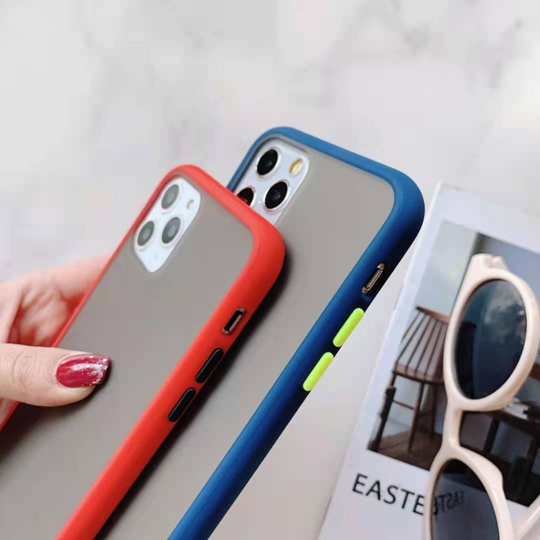 เคสกันกระแทก ปุ่มสีผิวด้าน ออปโป้A37 OPPO Reno2F Reno4Z Reno3pro Reno4 ...