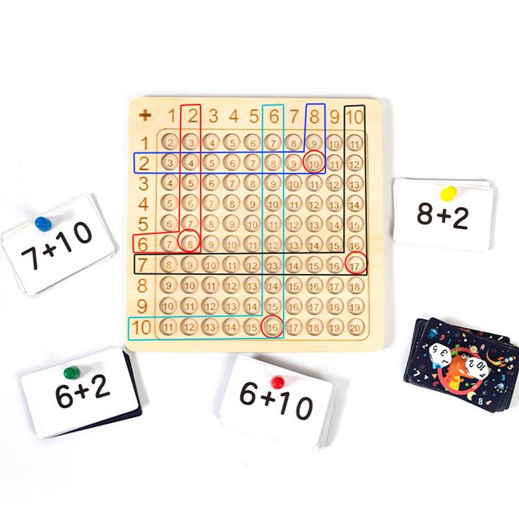 Wooden Math Multiplication Board Multiplication Table Game Fidgets Math ...