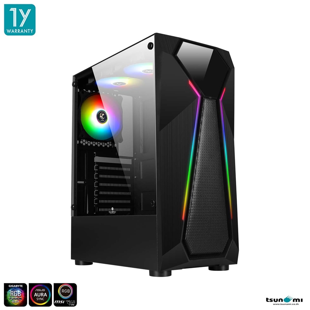 เคสคอมพิวเตอร์ Tsunami Coolman 190-4 Tempered Glass ATX Gaming Case รับ ...