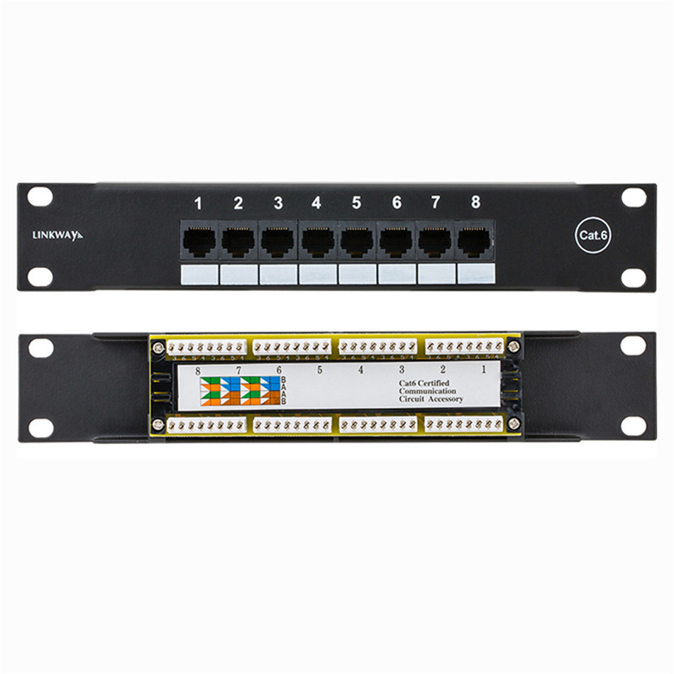CAT6 8 Ports Network Patch Panel 10 Inch 1U Rack Mount With RJ45 8P8C ...