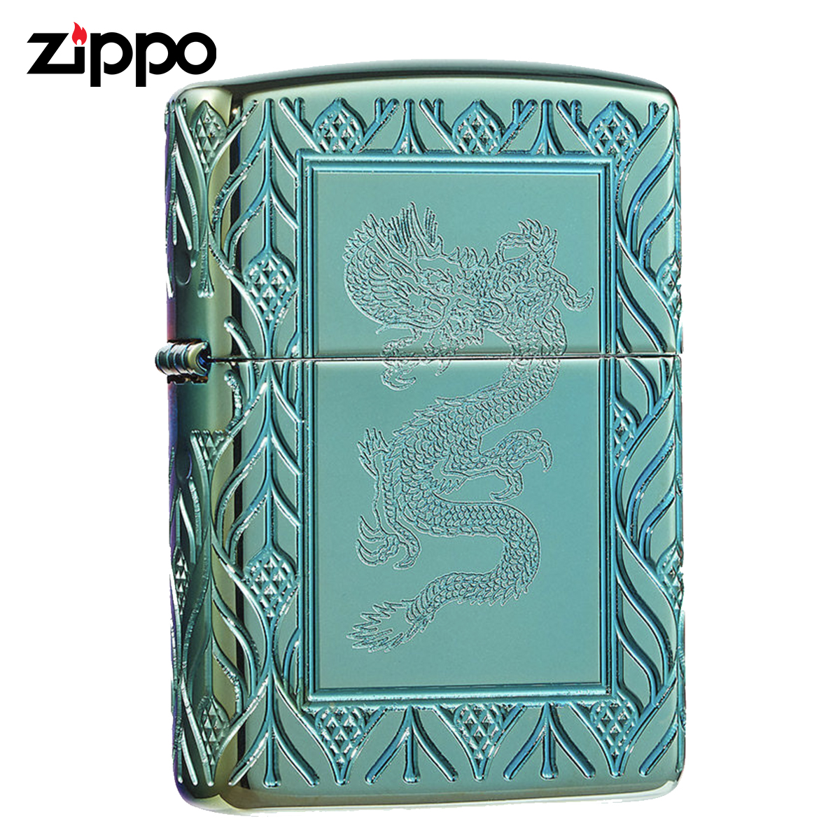 Zippo Armor® High Polish Green Elegant Dragon Pocket Lighter | Zippo ...