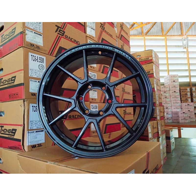 แม็กขอบ18 ลาย Tc005 สีกันเข้ม 5/6 รู (4วง) | Lazada.co.th