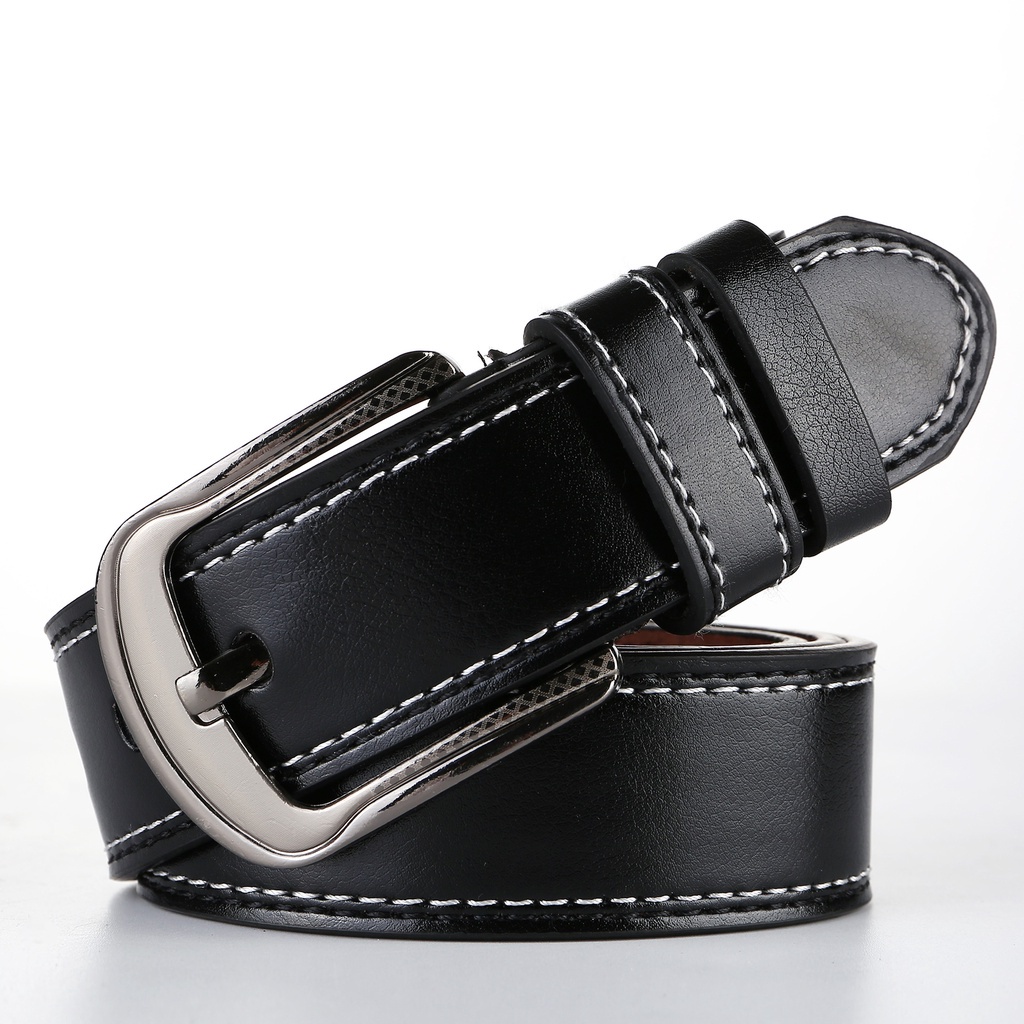 เข็มขัด หนังผู้ชาย เย็บด้านข้าง หัวเรียบ มี 5 สี (BV235)beltshop - belt ...