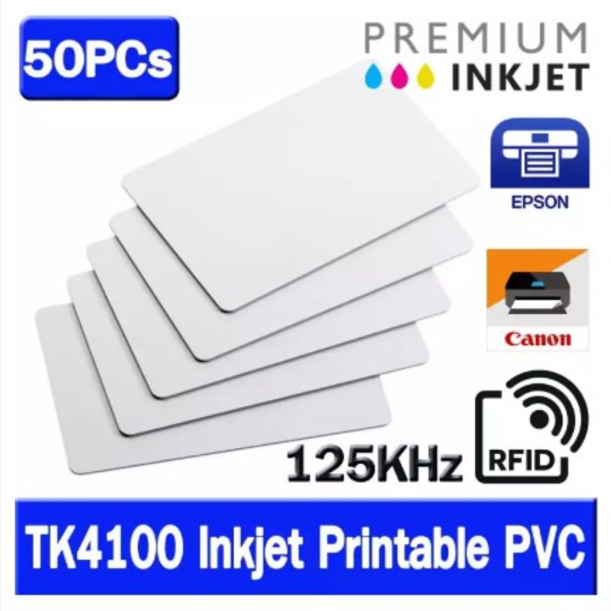 125KHz Printable PVC RFID Smart ID Blank Card With TK4100/EM4100 Chip ...