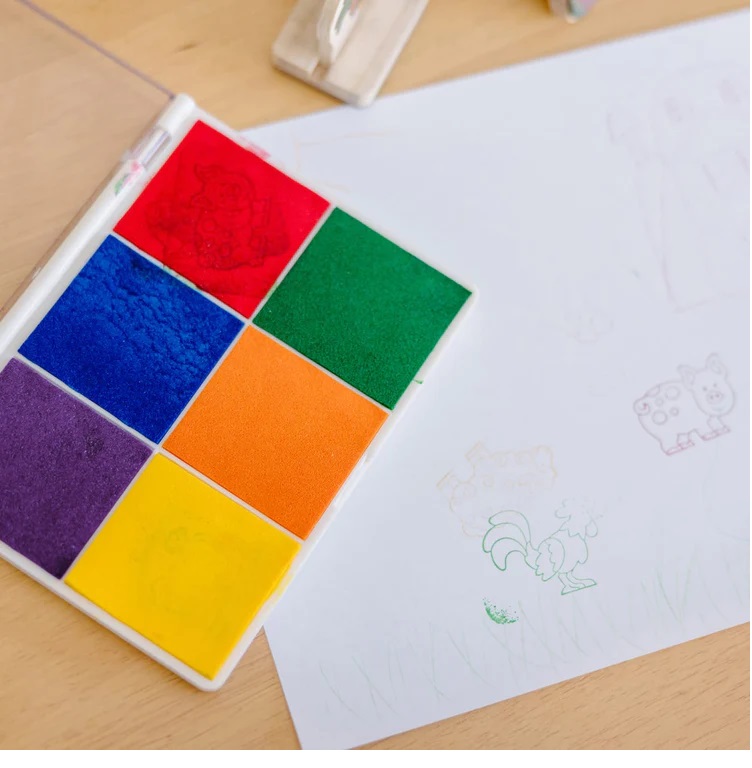 (ของแท้ USA) แท่นหมึกสแต๊มป์ ปลอดภัย ล้างออกได้ Non-toxic Washable ...