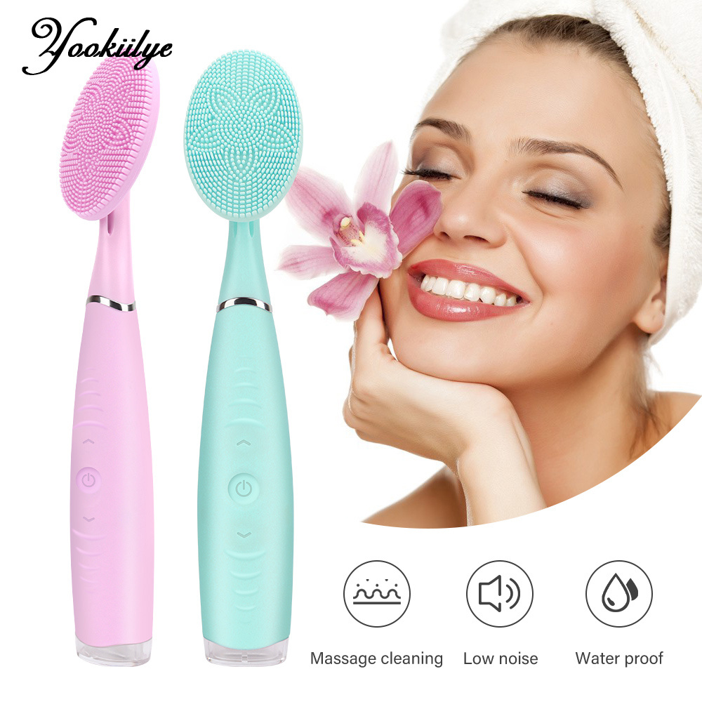Brush Face Wash Silicone Ultra-sonic Cleaner Skin Care Face Massager ...